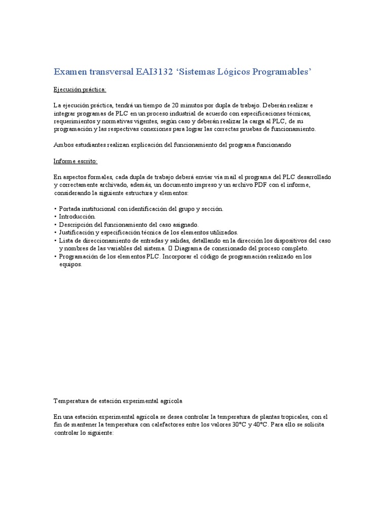 Caso 1 PLC | PDF | Controlador lógico programable | Programa de computadora