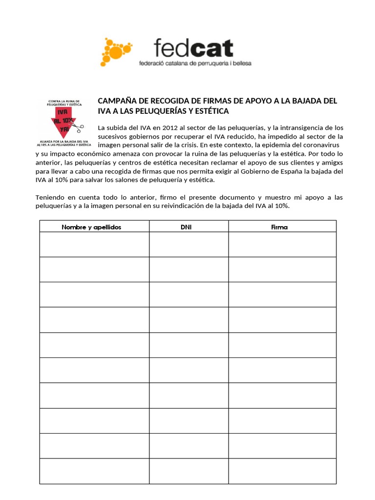 MODELO FICHA RECOGIDA FIRMAS-word | PDF | Privacidad de la información ...