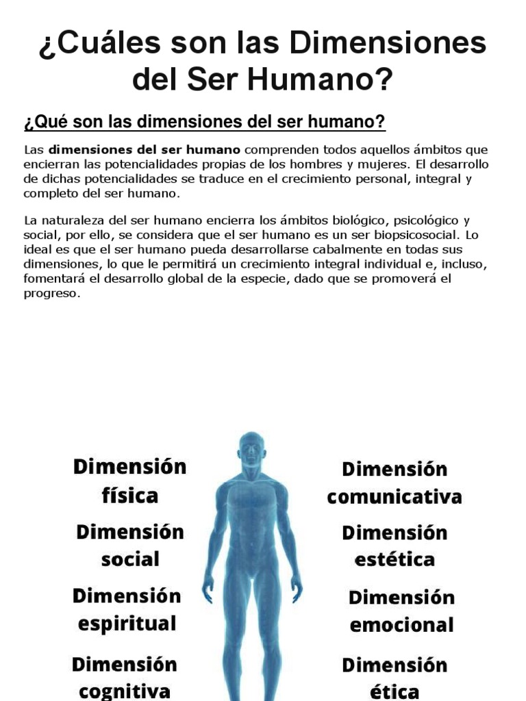 03 Cuáles Son Las Dimensiones Del Ser Humano | PDF | Las emociones | Sicología