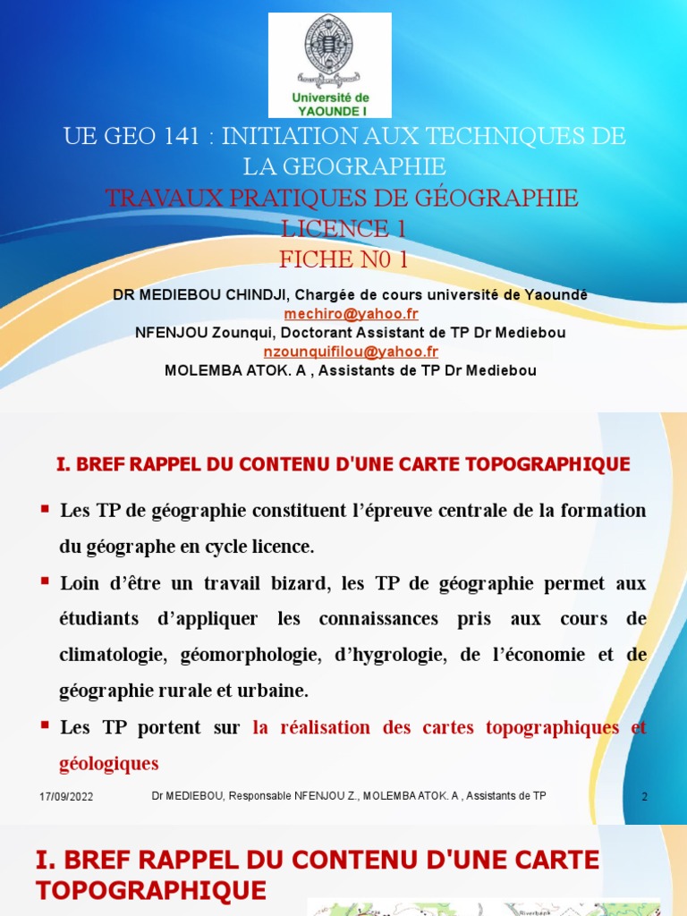 TP de Geo Licence 1 Ue Geo 141 | PDF | Géographie | Topographie