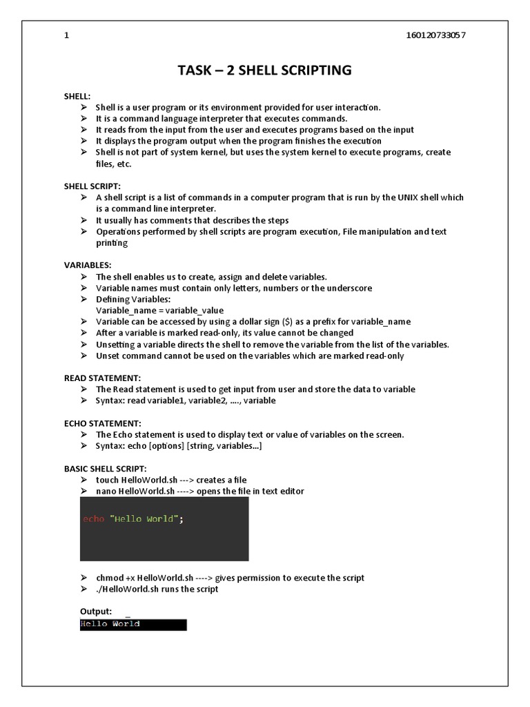 Shell Scripting Guide for Beginners | PDF | Shell (Computing) | Computer Programming