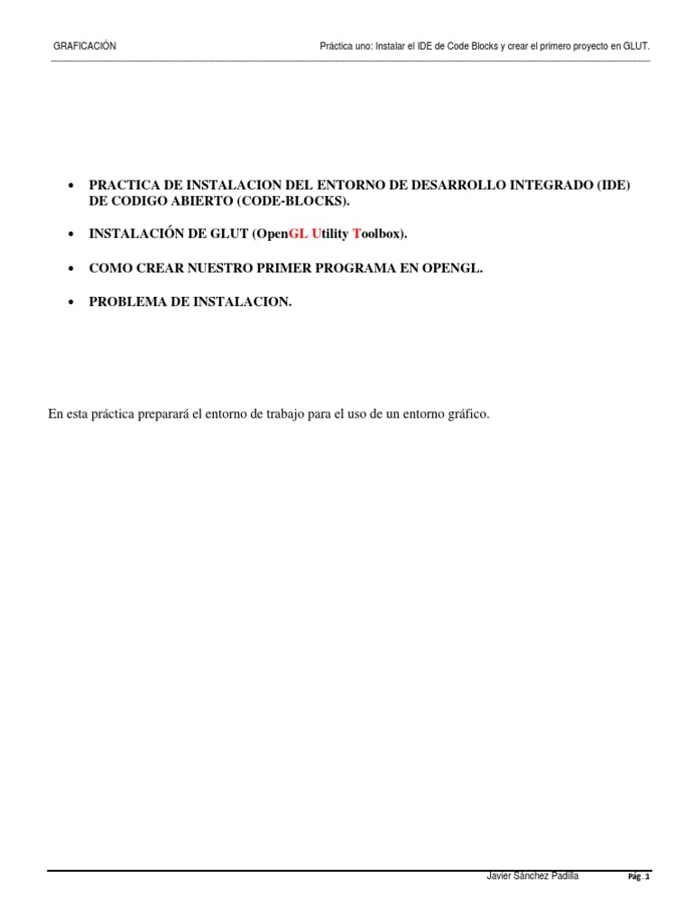 Instalación de Code Blocks y GLUT | PDF | Software de la aplicacion | Ciencias de la Computación