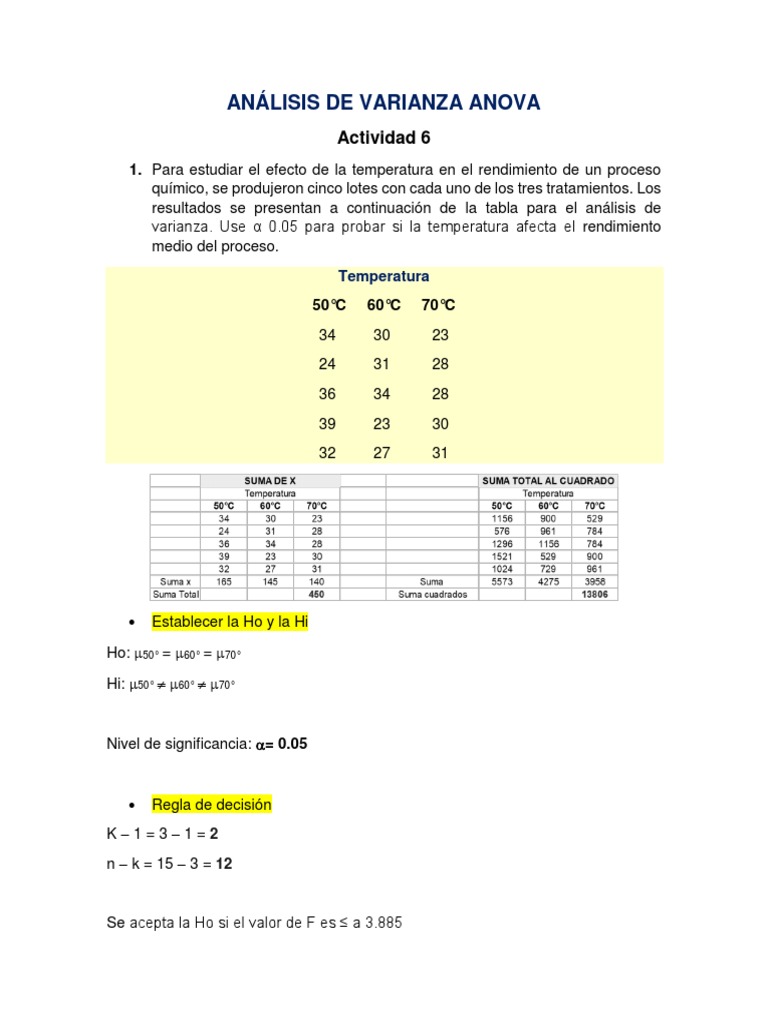 Act 13 - Análisis de Varianza Anova | PDF | Análisis de variación | Método científico