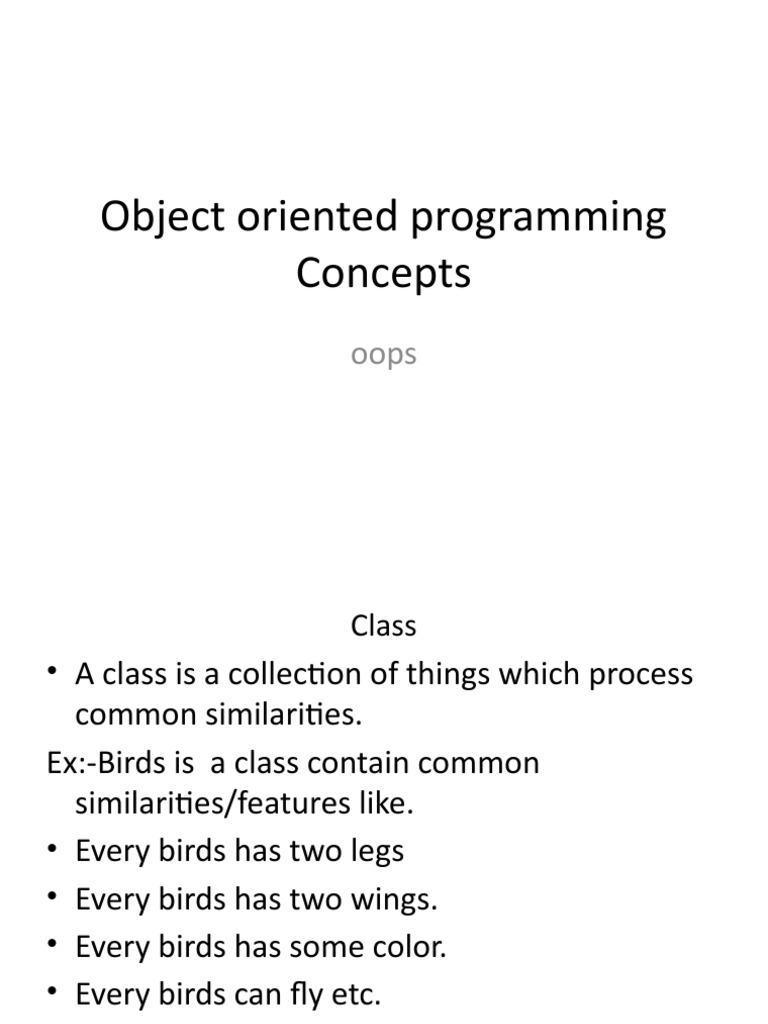 Object Oriented Programming Concepts PDF Programming Constructor
