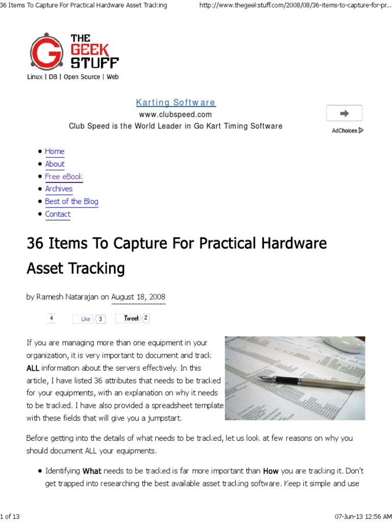 36 Items To Capture For Practical Hardware Asset Tracking | Download ...