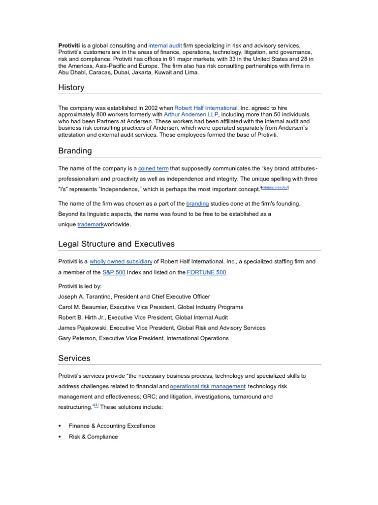 Protiviti | PDF | Internal Audit | Audit