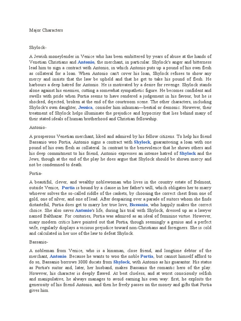 Merchant of Venice Notes | PDF | The Merchant Of Venice | Shylock