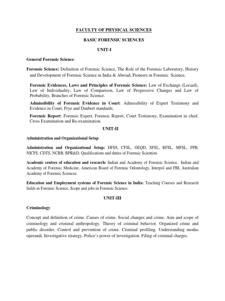 FPS Basics of Forensic Sciences | PDF | Forensic Science | Science