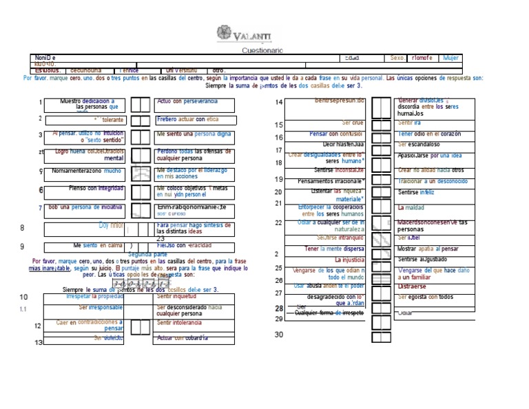 Prueba Valanti | PDF