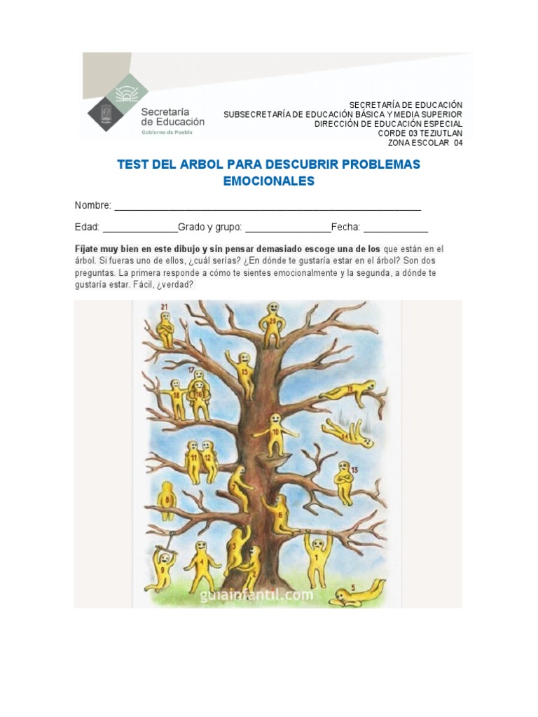 Test Del Arbol Emocionales | PDF | Las emociones | Sicología