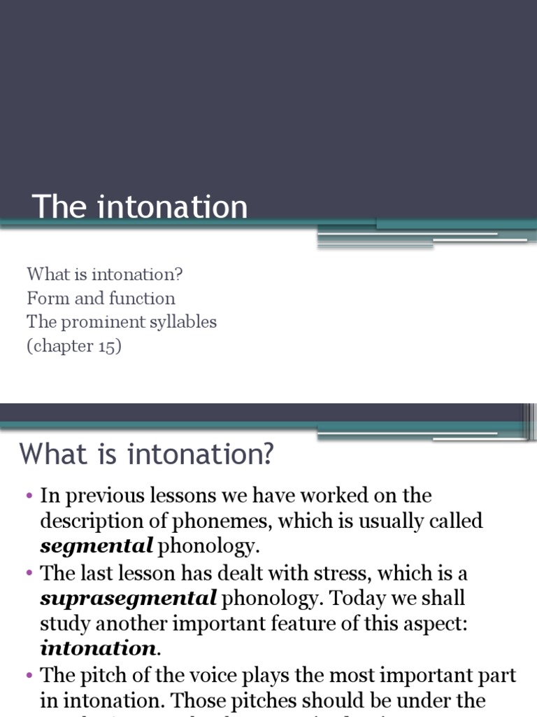 The Intonation 1 | PDF | Linguistics | Human Communication