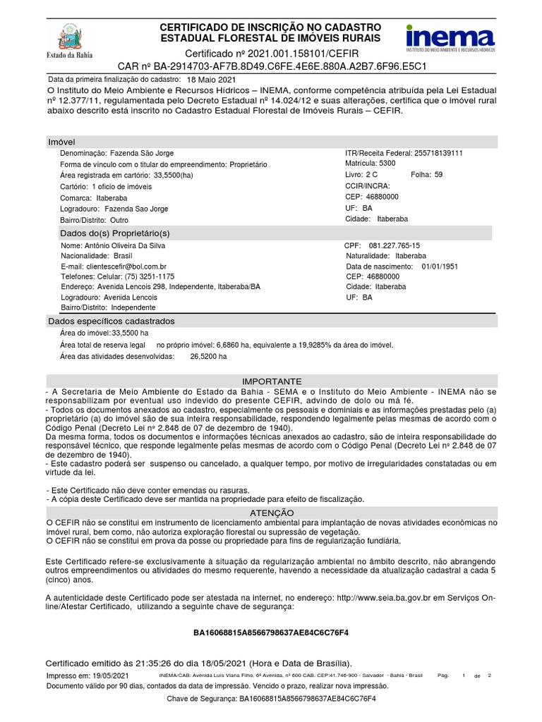 Certificado Cefir 1621451846861 | PDF