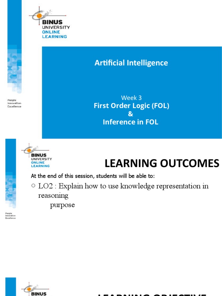 PPT03-First Order Logic & Inference in FOL | Download Free PDF | First Order Logic | Logic