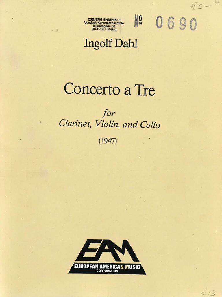 Ingolf Dahl Concerto A Tre Partitur | PDF