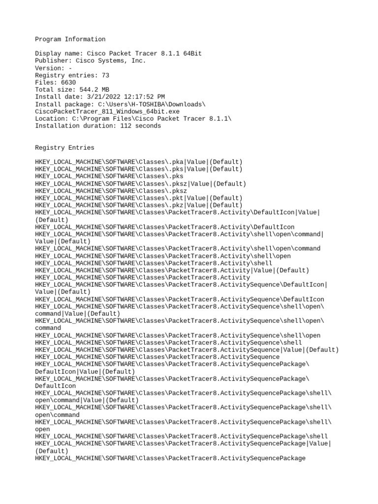 MonitorLog - Cisco Packet Tracer 8.1.1 64bit | PDF | Microsoft Windows ...