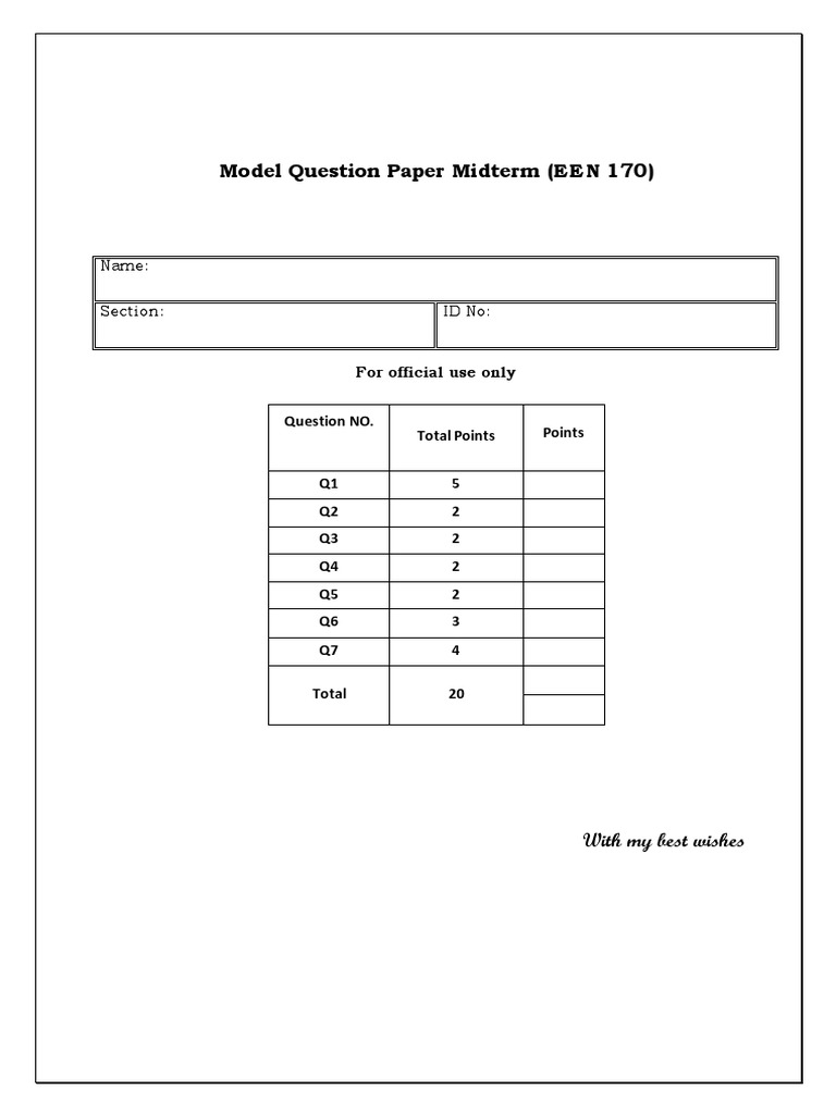 Midterm Model Exam | PDF | Matrix (Mathematics) | Matlab