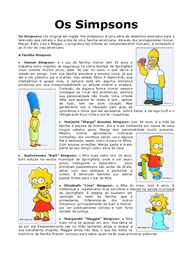 Os Simpsons | PDF | Séries produzidas para TV | Os Simpsons