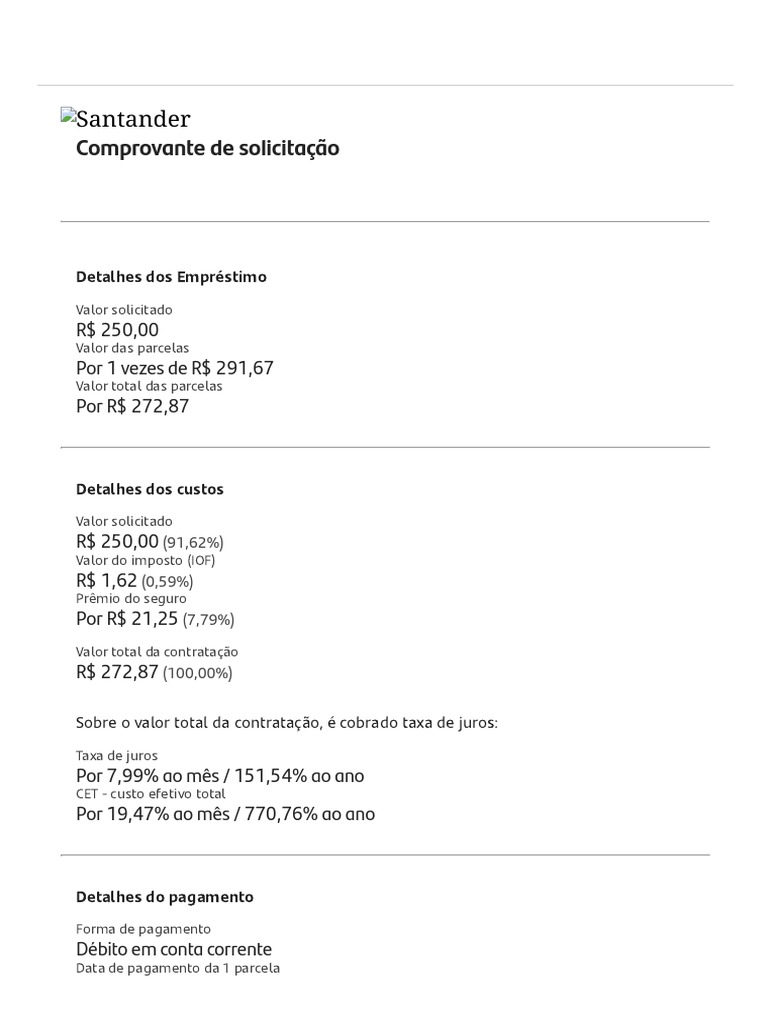 Confirmação Santander | PDF