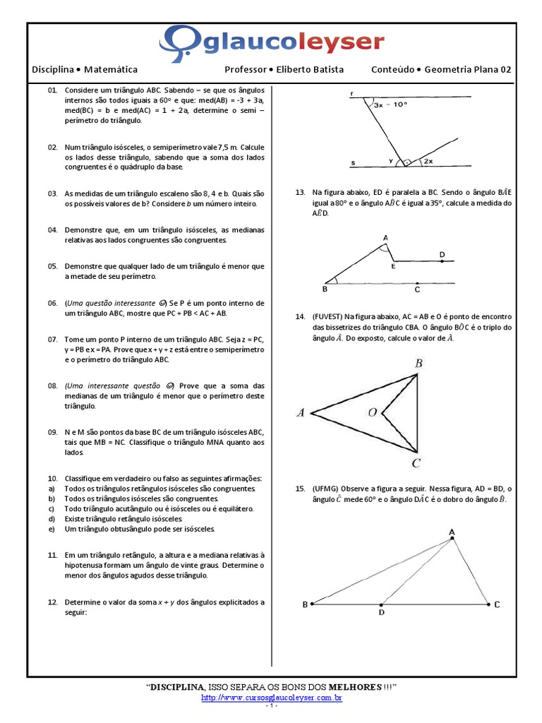 Semi-perímetro em Triângulos | PDF | Triângulo | Geometria Euclidiana