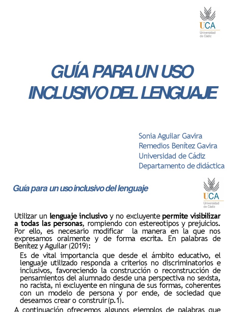 Guia para Un Uso Inclusivo Del Lenguaje - Aguilarybenitez | PDF | Aprendizaje | Ciencia cognitiva