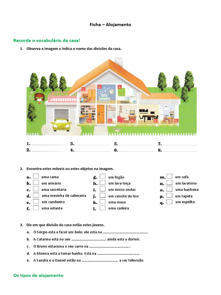 Ficha de alojamento: tipos de alojamento, serviços e reservas | PDF