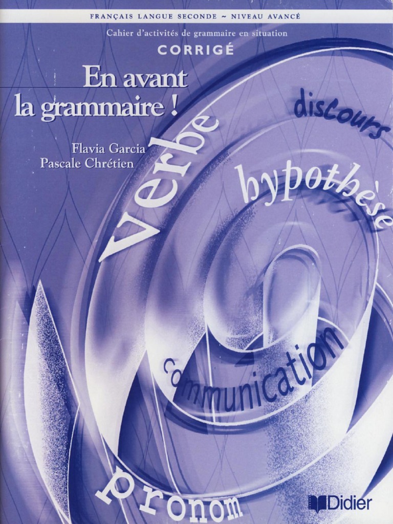 En Avant La Grammaire - Avance-Corrige | PDF