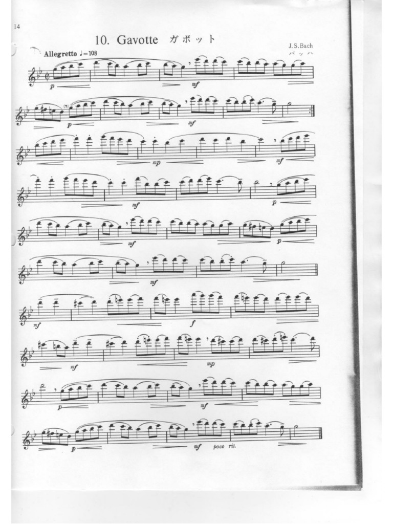 Bach - Gavotte in G Minor | PDF