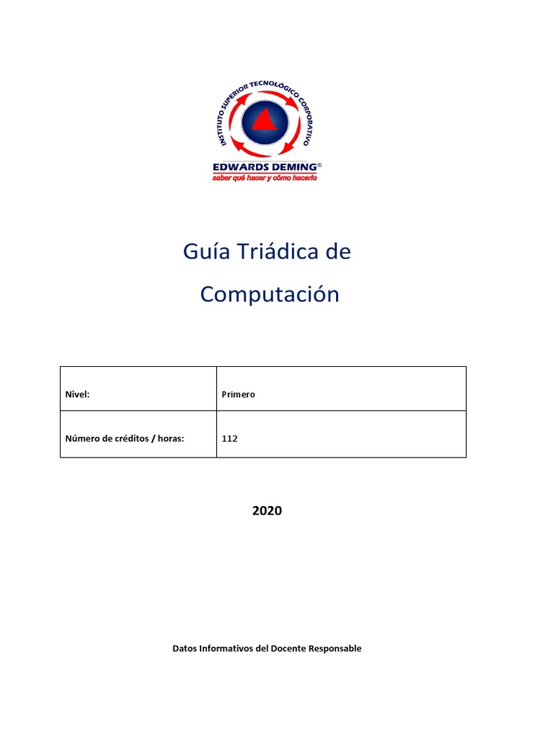 Guía Triádica de Computación: Nivel | PDF | Microsoft Excel | Bases de datos
