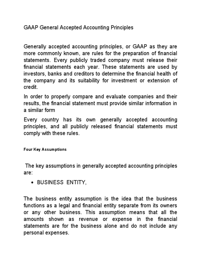 GAAP General Accepted Accounting Principles Generally Accepted ... GAAP General Accepted Accounting Principles Generally Accepted ...