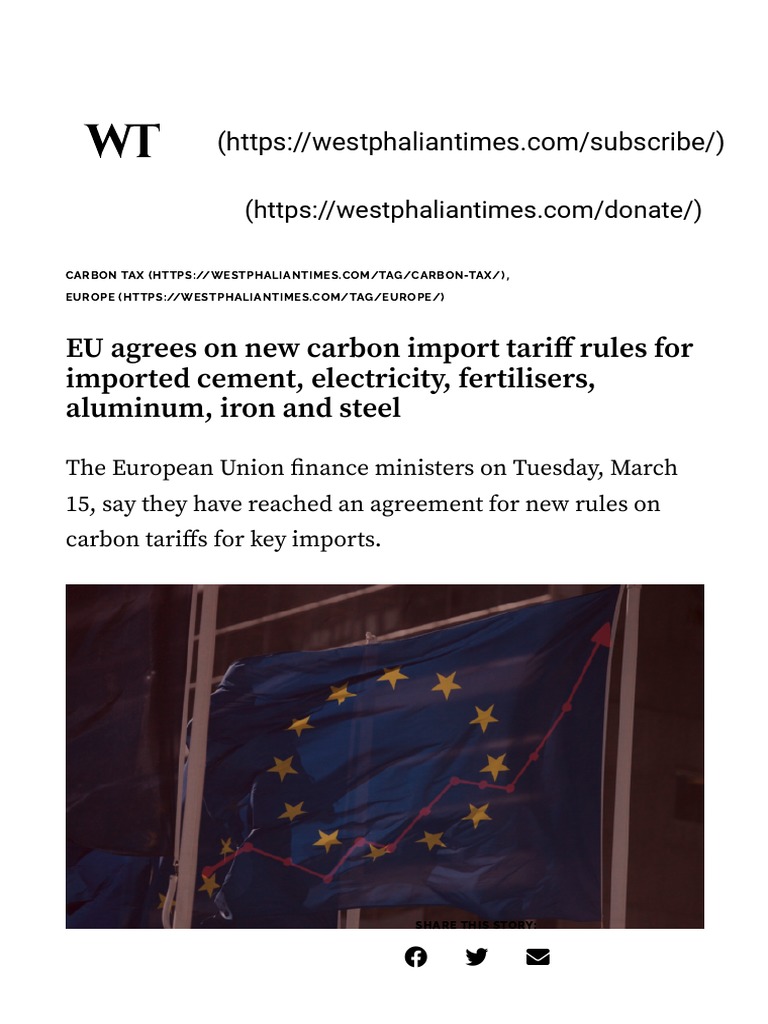 EU Agrees On New Carbon Import Tariff Rules For Imported Cement ...