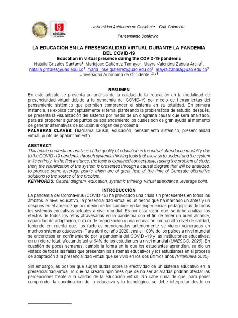 Informe Final PS-2020-1 | PDF | Aprendizaje | Pensamiento