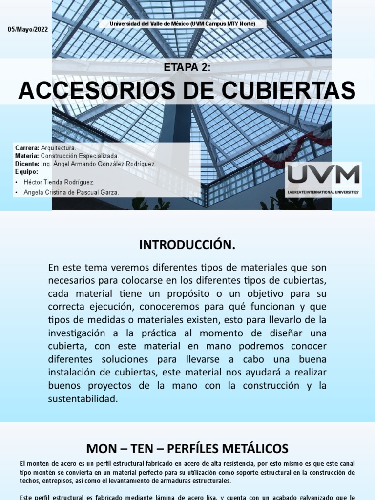 Accesorios y materiales para cubiertas | PDF | Techo | Tornillo