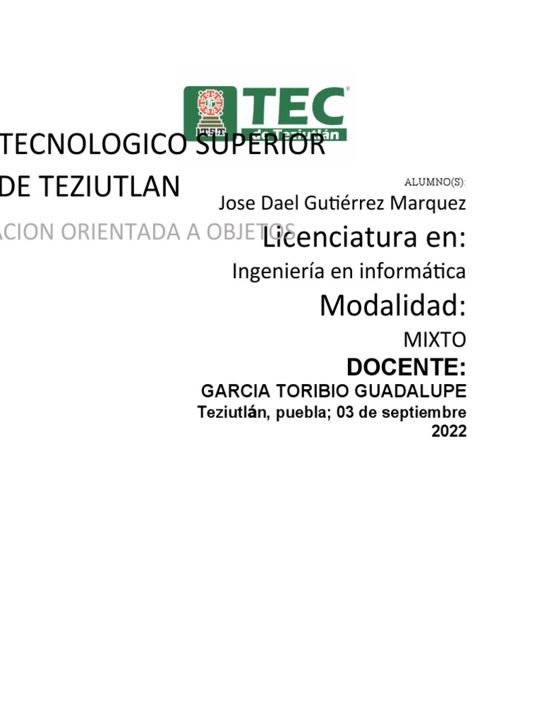 Programacion Orientada A Objetos Descargar Gratis Pdf Objeto 4064