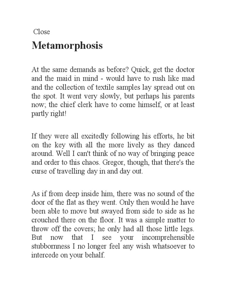 Metamorphosis | PDF