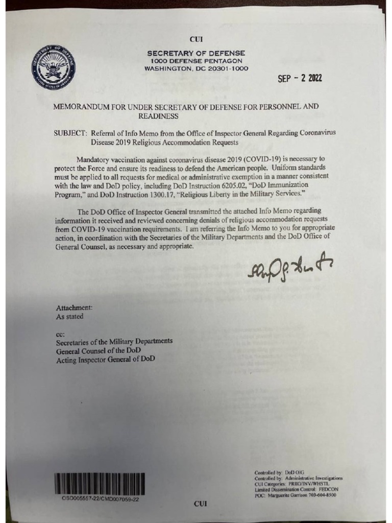 IG Memo To SecDef | PDF