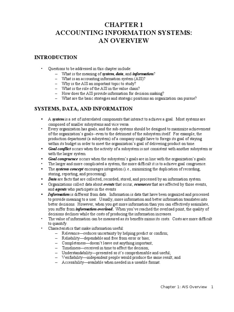 Accounting Information Systems-Overview | PDF | Value Chain | Strategic Management