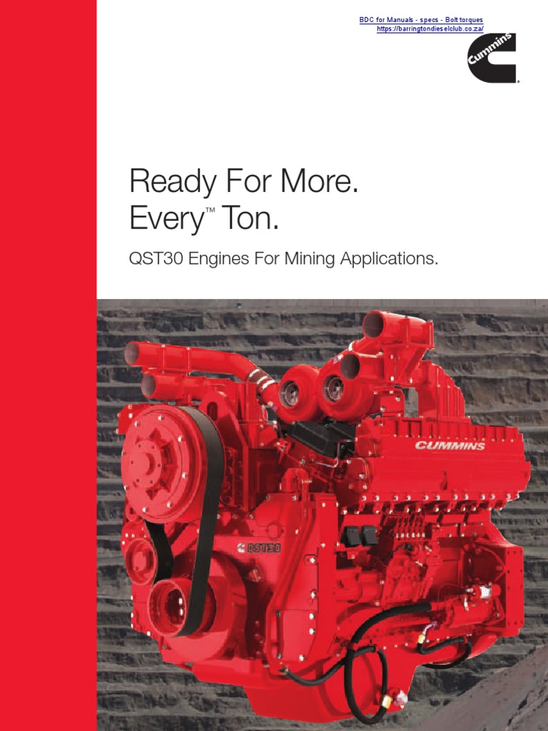 Cummins qst30 Mining Application Spec Sheet | PDF | Turbocharger | Engines