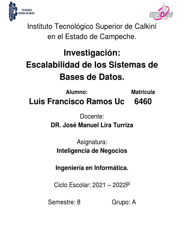 Actividad No 2 - Escalabilidad (Vertical y Horizontal) de Las Bases de Datos | Descargar gratis ...