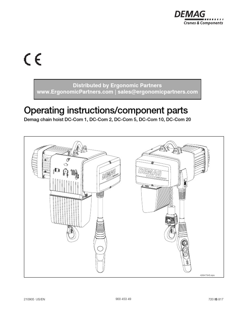 Demag DC Com Manual A Cadena | PDF | Safety | Electrician