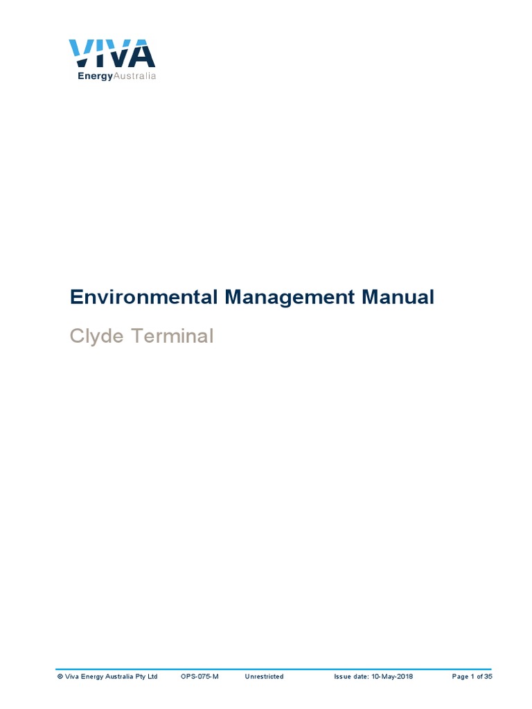 Clyde Terminal Environmental Management Manual OPS-075-M | PDF | Waste ...