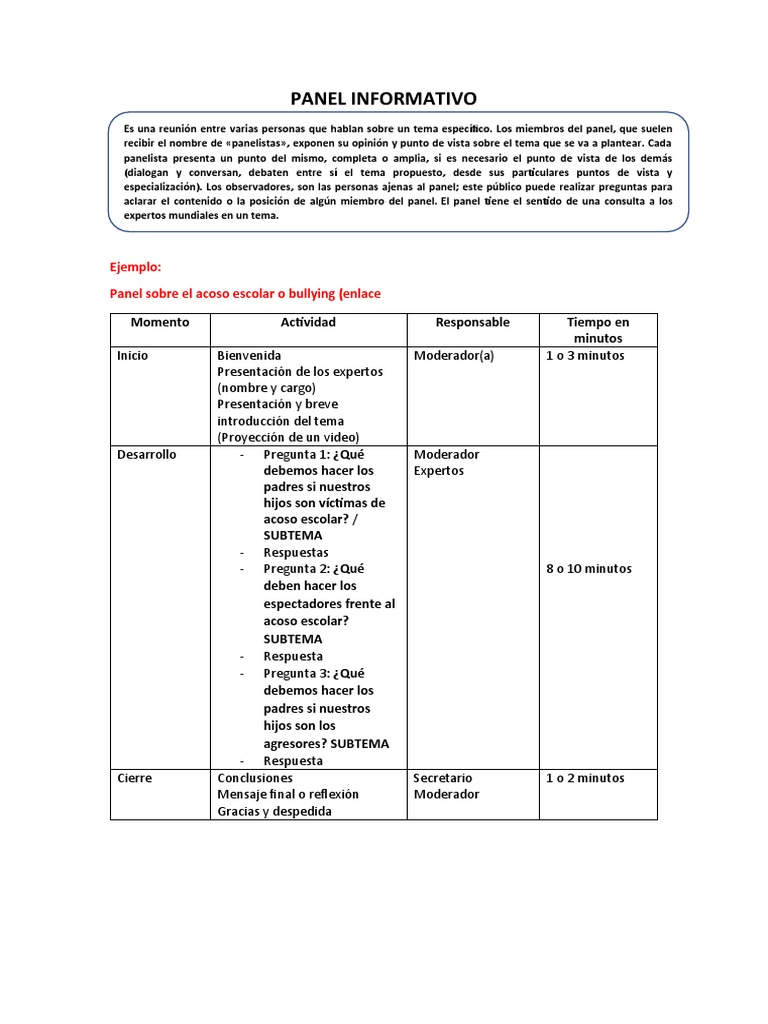 Estructura Del Panel | PDF | Crecimiento personal y profesional