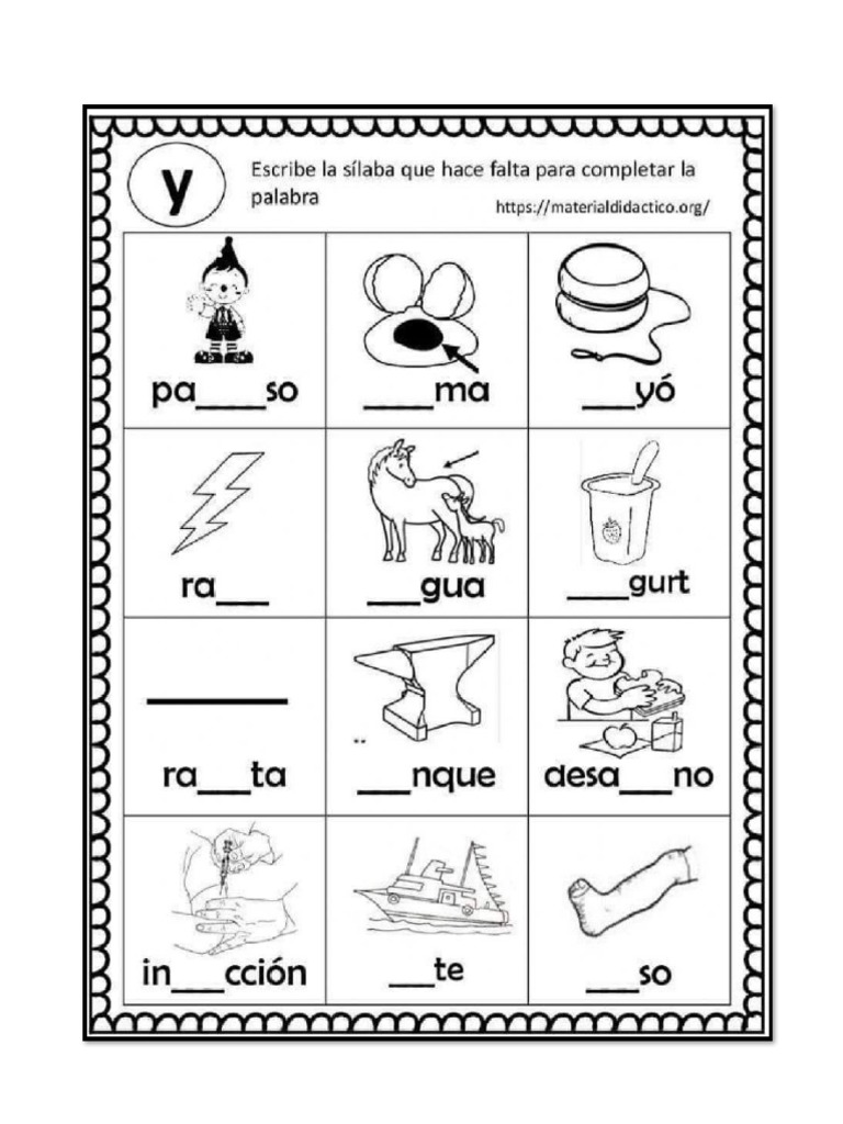 Silaba Que Falta (Y) | PDF