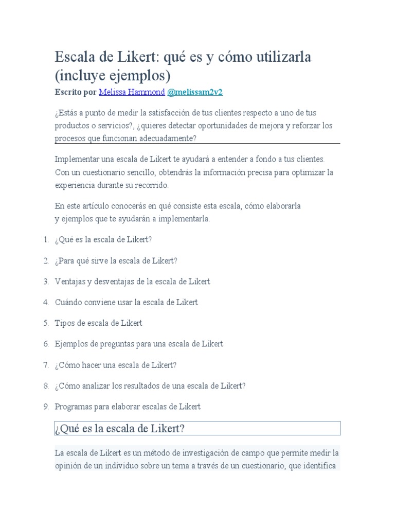 Escala de Likert | PDF | Escala Likert | Cuestionario