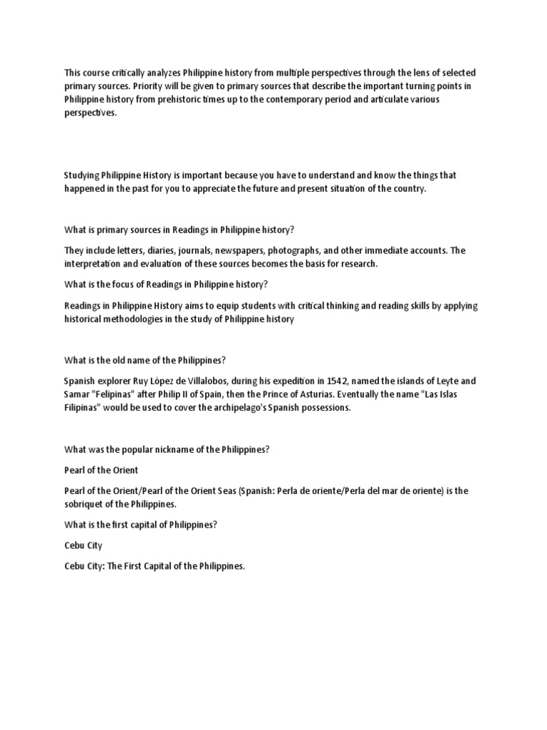 Critical Readings in Philippine History | PDF | Philippines | Governance
