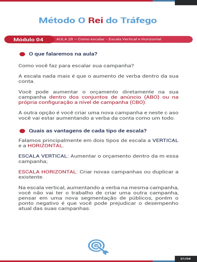 Como Escalar - Escala Vertical e Horizontal - Reidotráfego | PDF ...