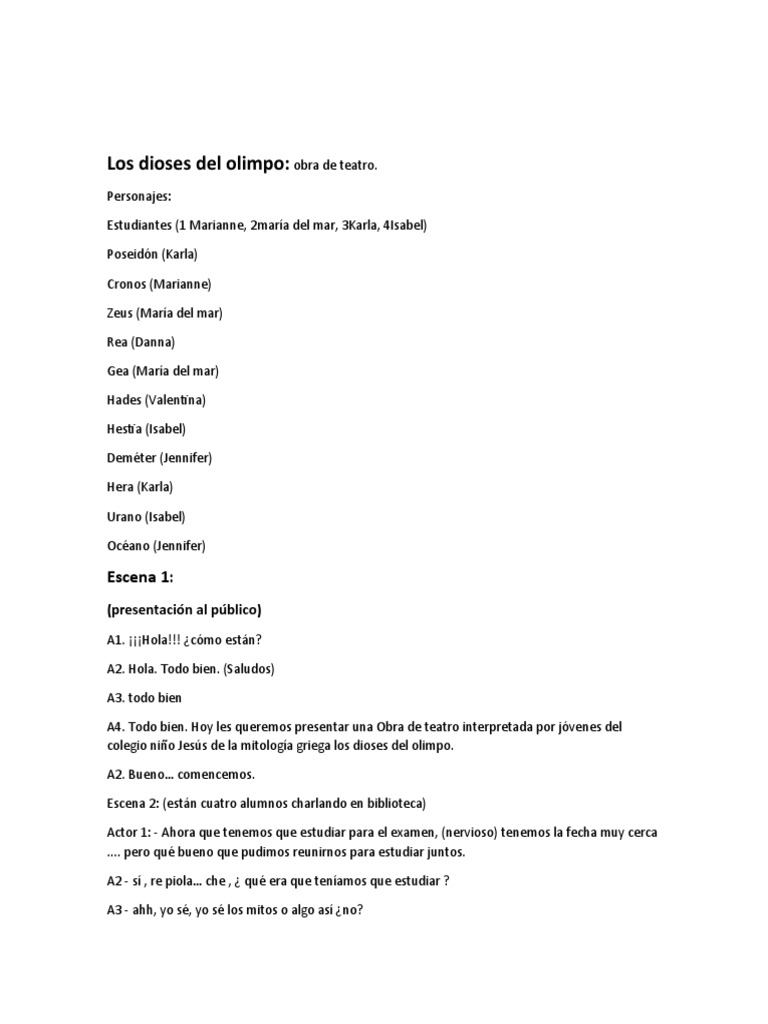 Dioses creadores en el Olimpo | PDF | Zeus | Doce olímpicos