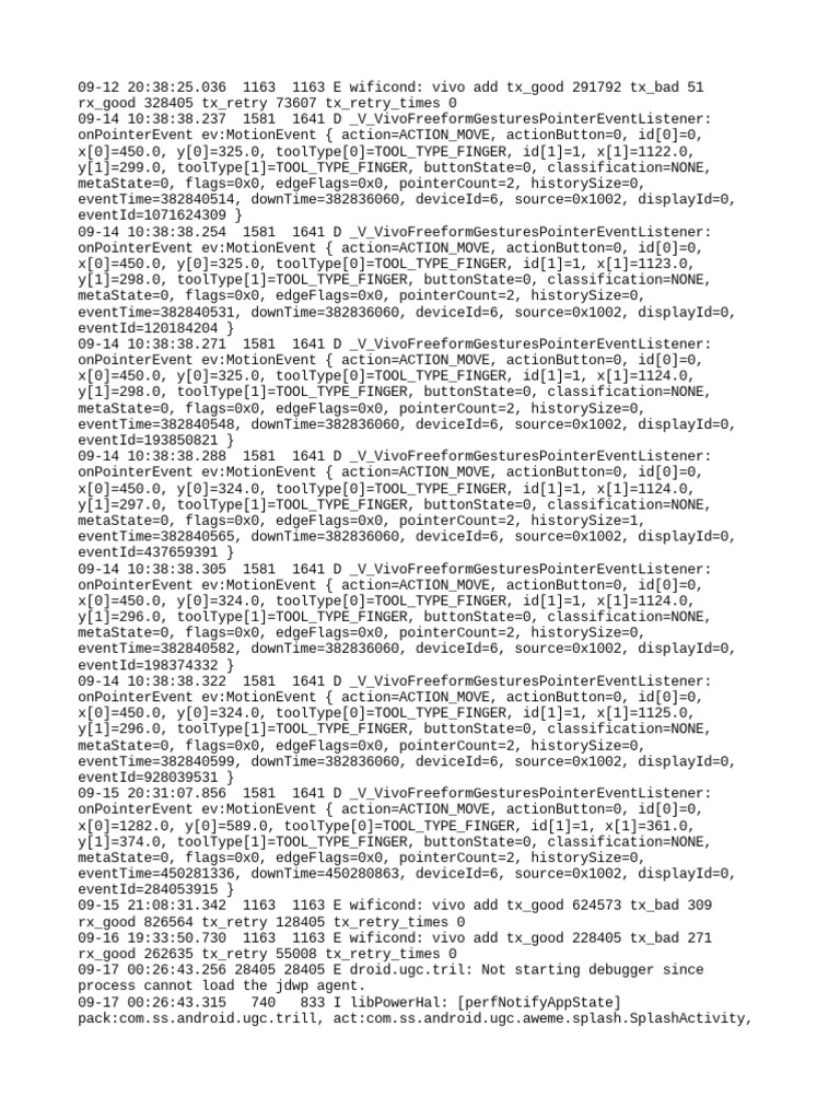 Vivo Freeform Gestures Log | PDF | Computer Programming | Software
