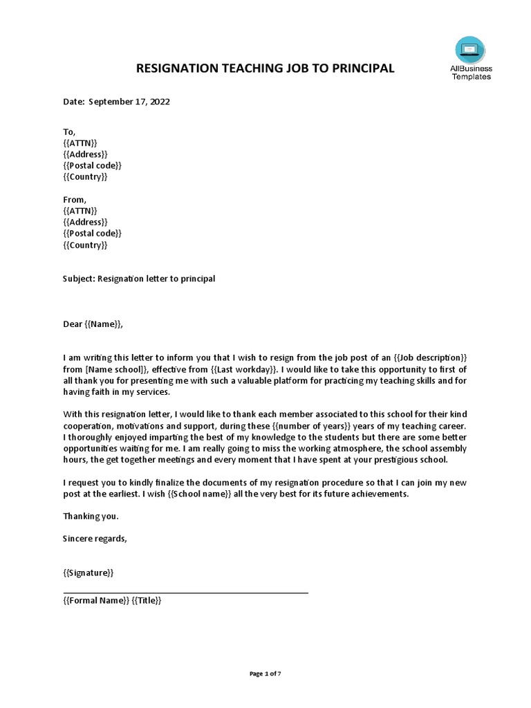 School Teacher Resignation Resignation Thinking Of Leaving Teaching?