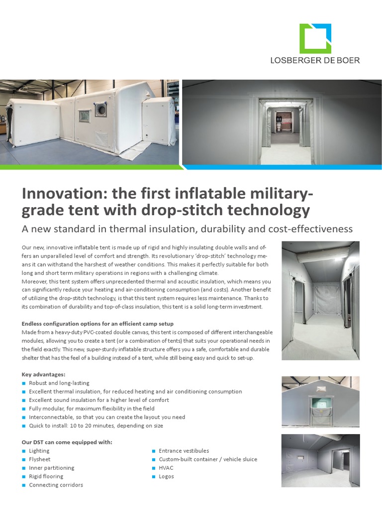 losberger-de-boer-dropstitchtent-product-overview | PDF | Building Insulation | Tent