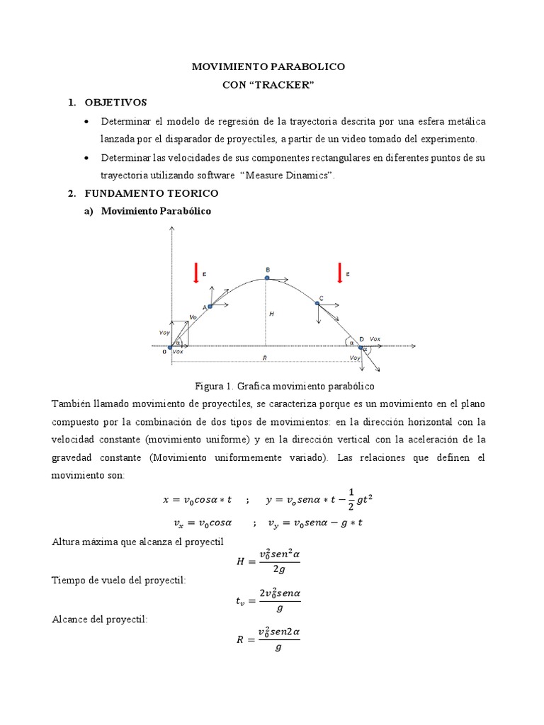 Análisis de Movimiento Parabólico con Tracker | PDF | Física